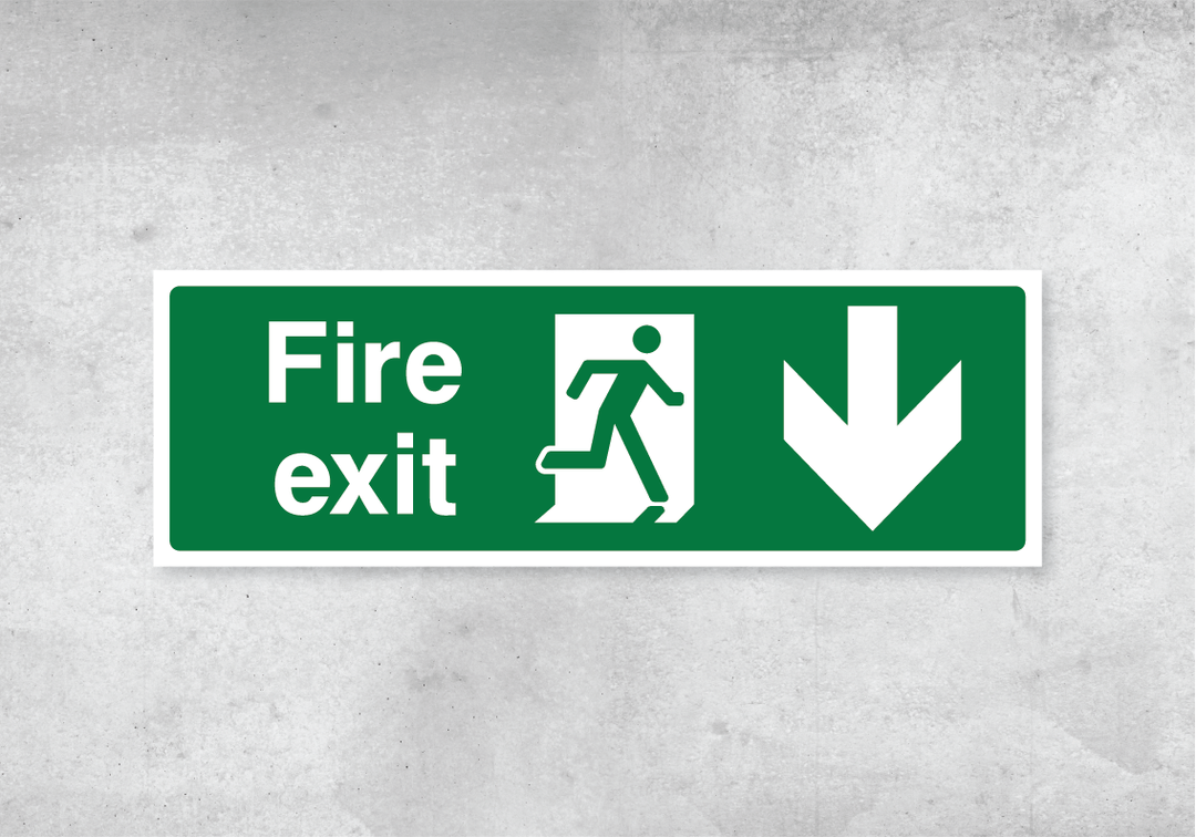 Fire Exit Down - Rigid PVC – Sovereign Print