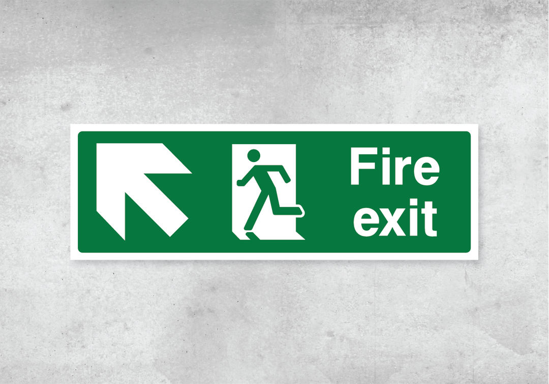 Fire Exit Up Left - Rigid PVC – Sovereign Print