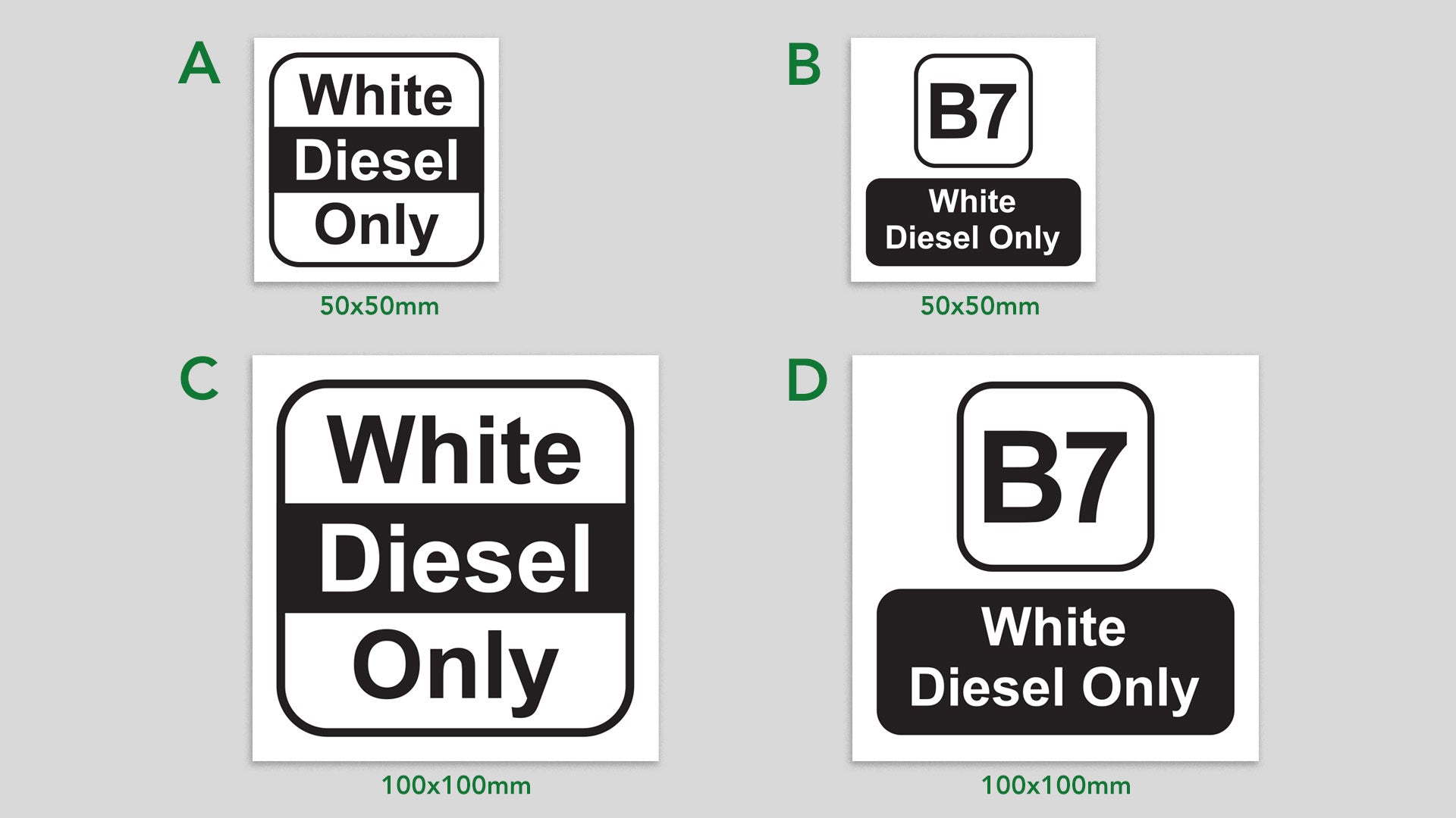 White Diesel Only Labels – Sovereign Print